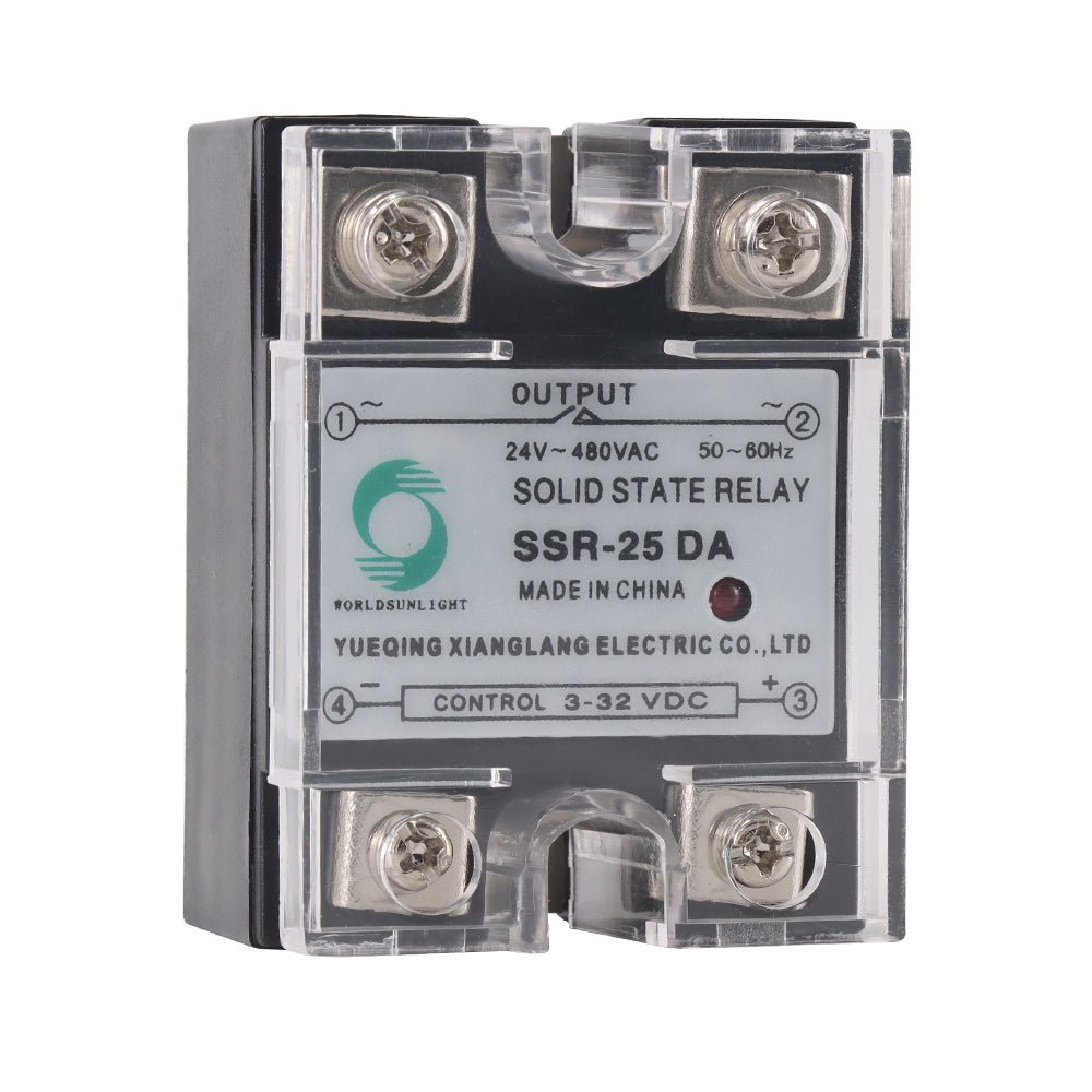 Solid State Relay SSR-25DA DC to AC Input 3-32VDC to Output 24-480VAC ...